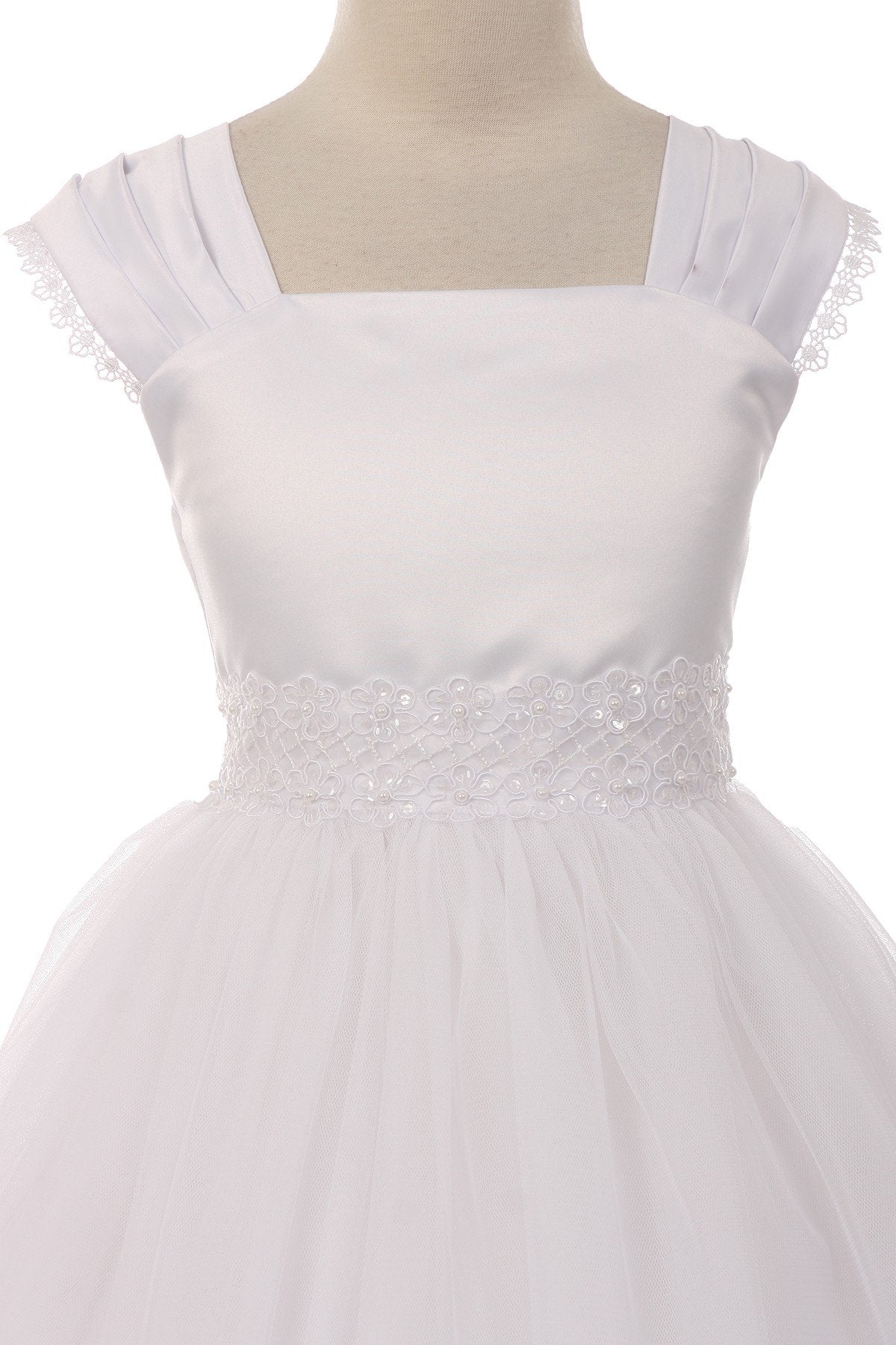 Pleated Cap Sleeve Long Plus Size Girls Dress – Kid's Dream